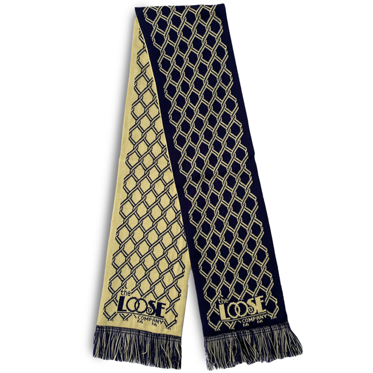 Loose Chainlink Scarf Navy Beige