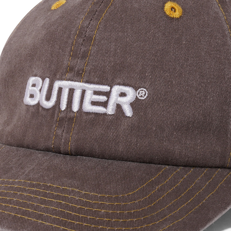 Butter Goods Rounded Logo 6 Panel Cap Washed Oakwood | One Size ...