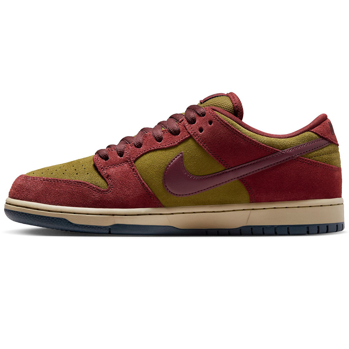 Nike SB Dunk Low Pro Dk Team Red/Burgundy Crush-Olive Flak-Parachute Beige-Armory Navy | US 8 ...
