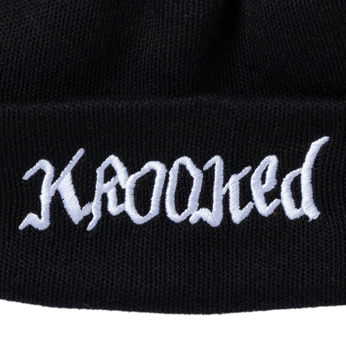 Krooked Cuff Beanie Double Ok Script Black | One Size | 1147505_One Size